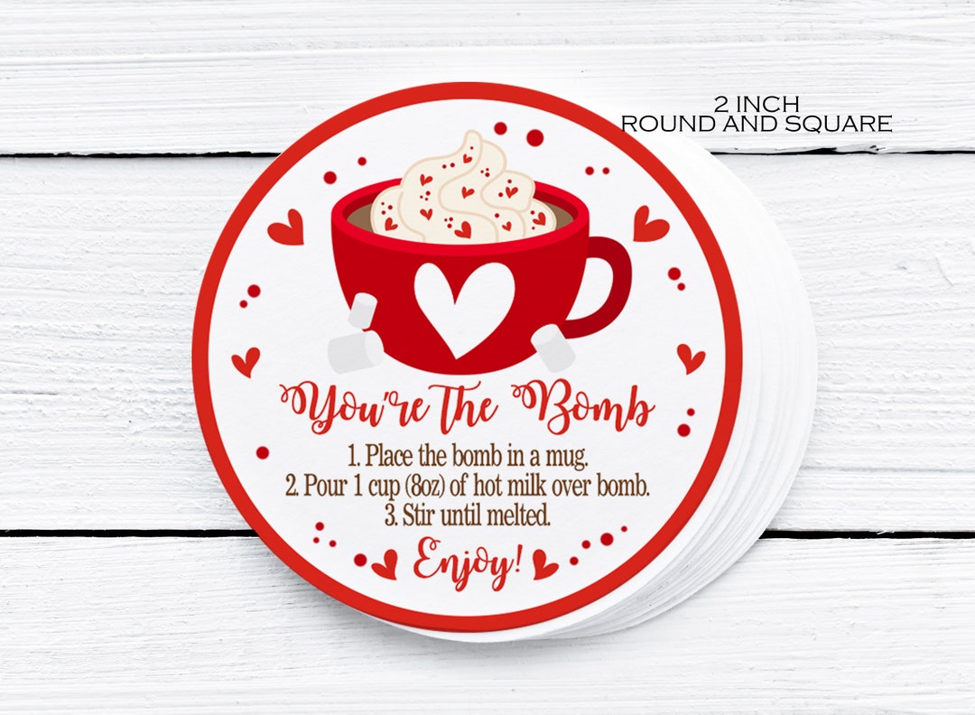 Hot Chocolate Bomb Tags Printable Hot Cocoa Bomb Tag Instructions ...