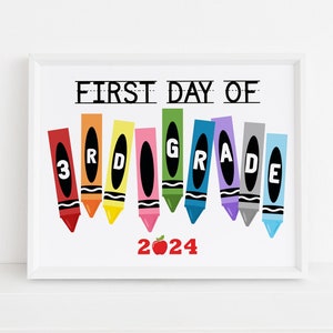 First Day of 3rd Grade Sign, First Day of School Printable, Kids Back ...