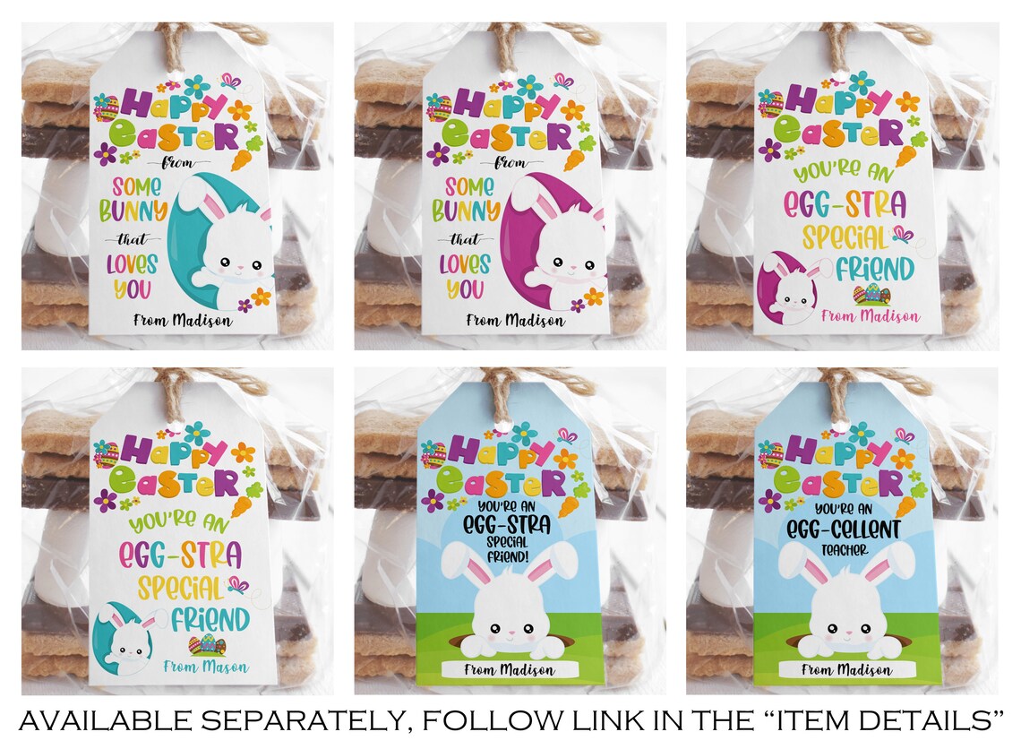 EDITABLE Easter Bunny Tag Printable You're an Egg-stra | Etsy