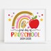 Rainbow First Day of Kindergarten Sign Printable, Girl Back to School ...