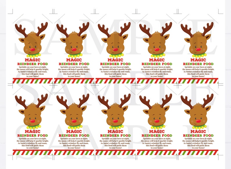 Magic Reindeer Food Tags Printable Kids Christmas Hang Tag - Etsy