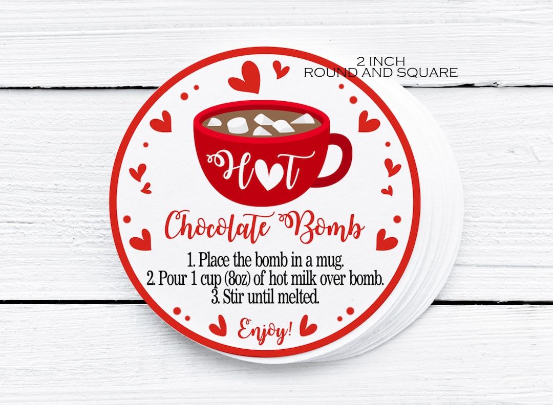 Hot Chocolate Bomb Tags Printable, Hot Cocoa Bomb Tag Instructions ...
