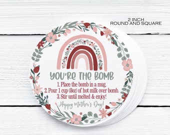 Mother's Day Printable Gift Tags Floral Happy - Etsy