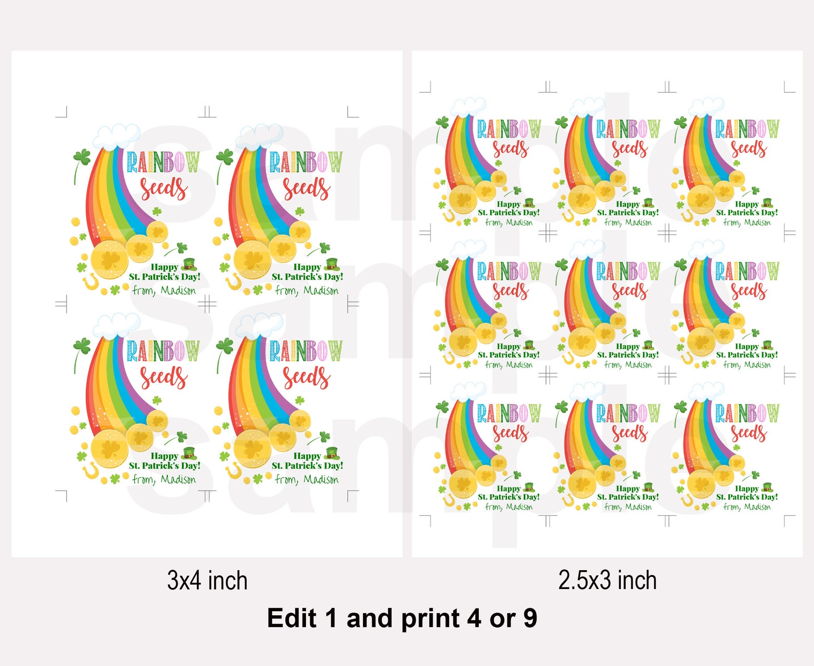 EDITABLE You're the Pot of Gold at the End of My Rainbow | Etsy