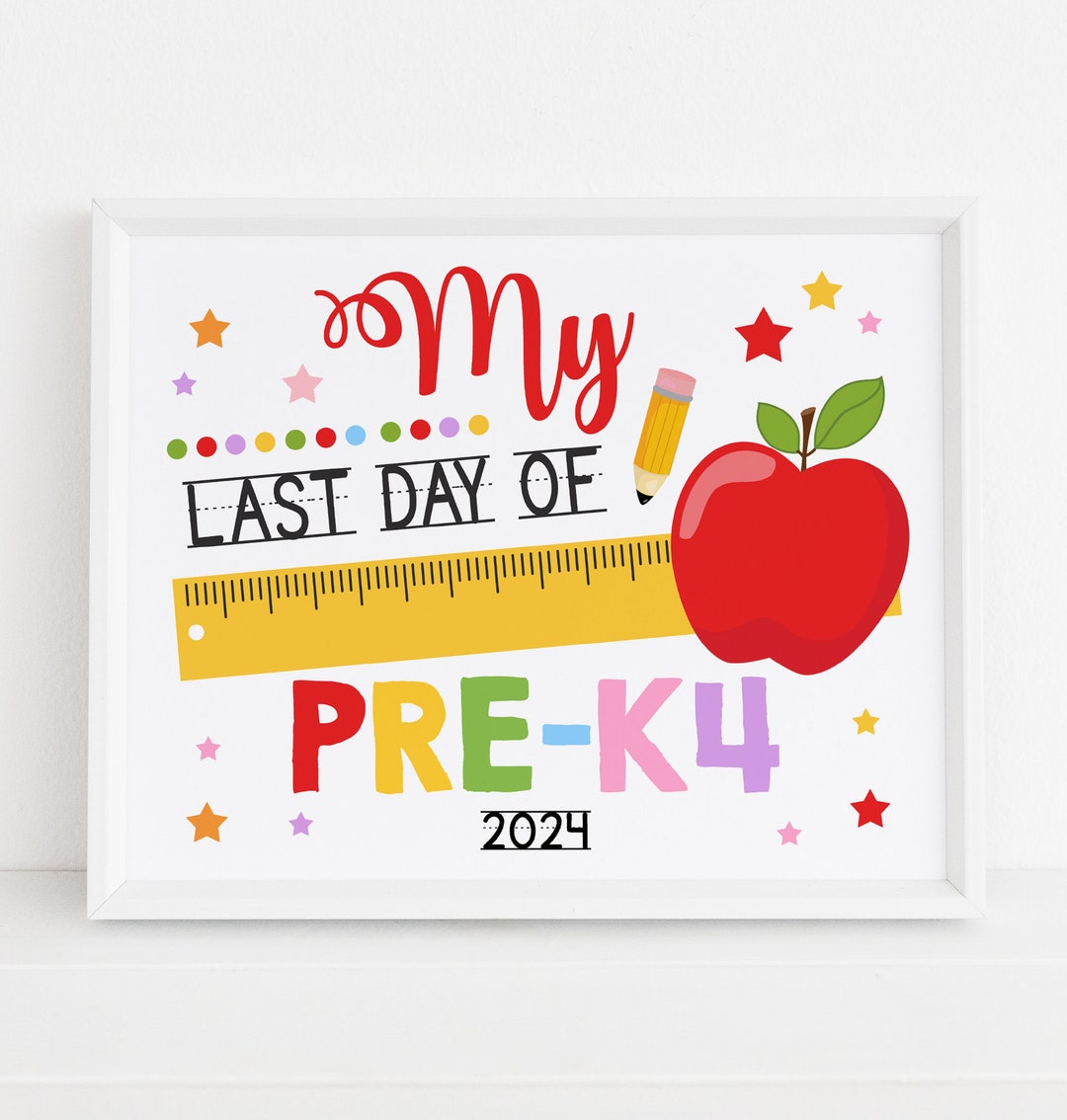 Last Day of Prek4 Sign Printable, Pre-k4 Graduation, Girl Last Day of ...