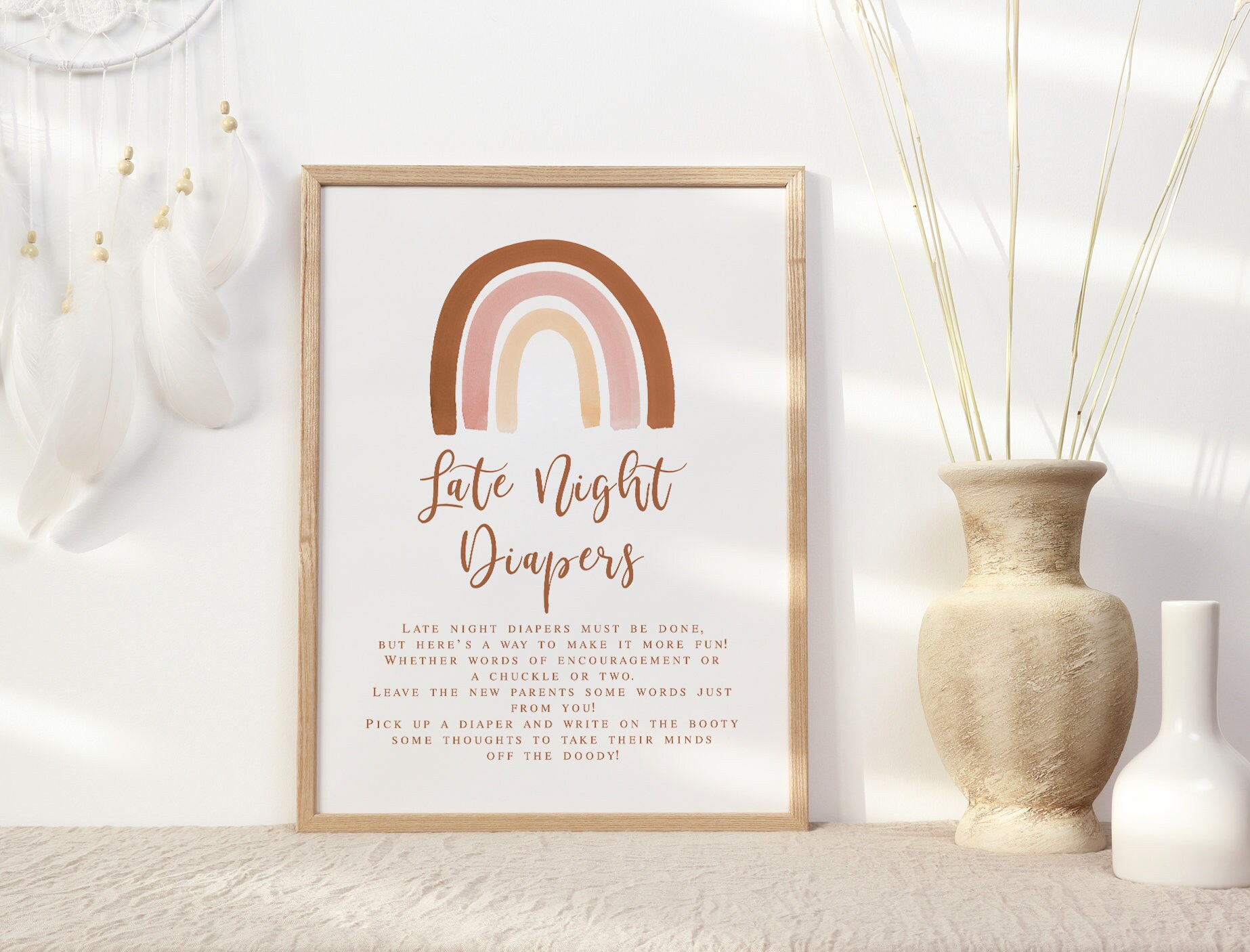 Boho Rainbow Baby Bingo Game Printable, Girl Baby Shower Activity ...