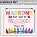 EDITABLE Last Day of School Printable Sign Girl End of - Etsy