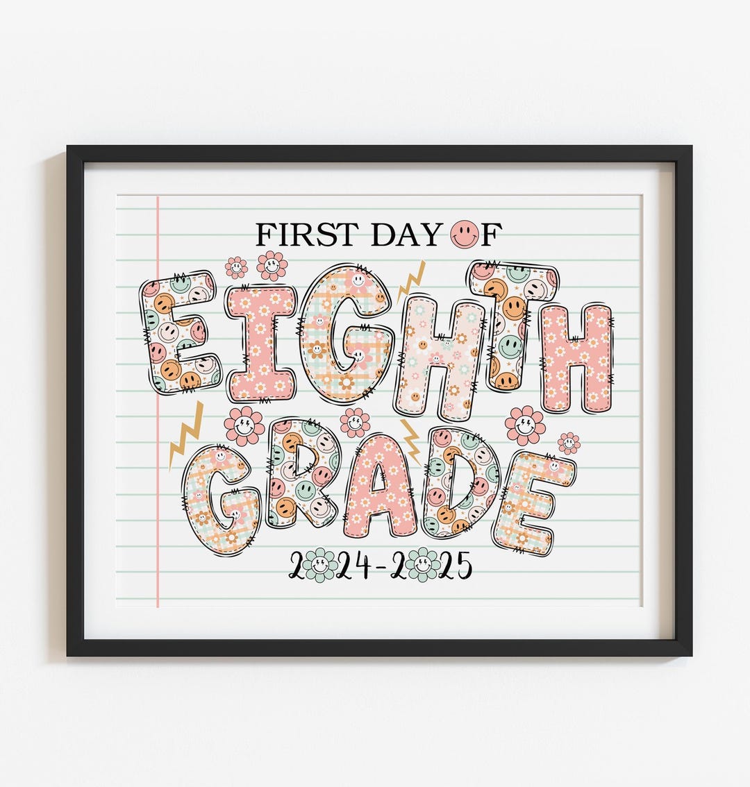 First Day of 8th Grade Sign Printable, Girl Back to School Photo Prop ...