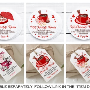 Hot Chocolate Bomb Tags Printable, Hot Cocoa Bomb Tag Instructions ...