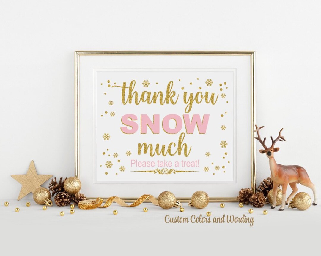 Thank You Snow Much Sign Printable Winter Onederland - Etsy
