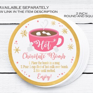 Christmas Hot Chocolate Bomb Tags Printable, Hot Cocoa Bomb ...