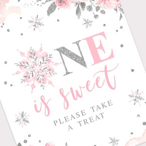 One is Sweet Please Take a Treat Table Sign Printable, Winter ...