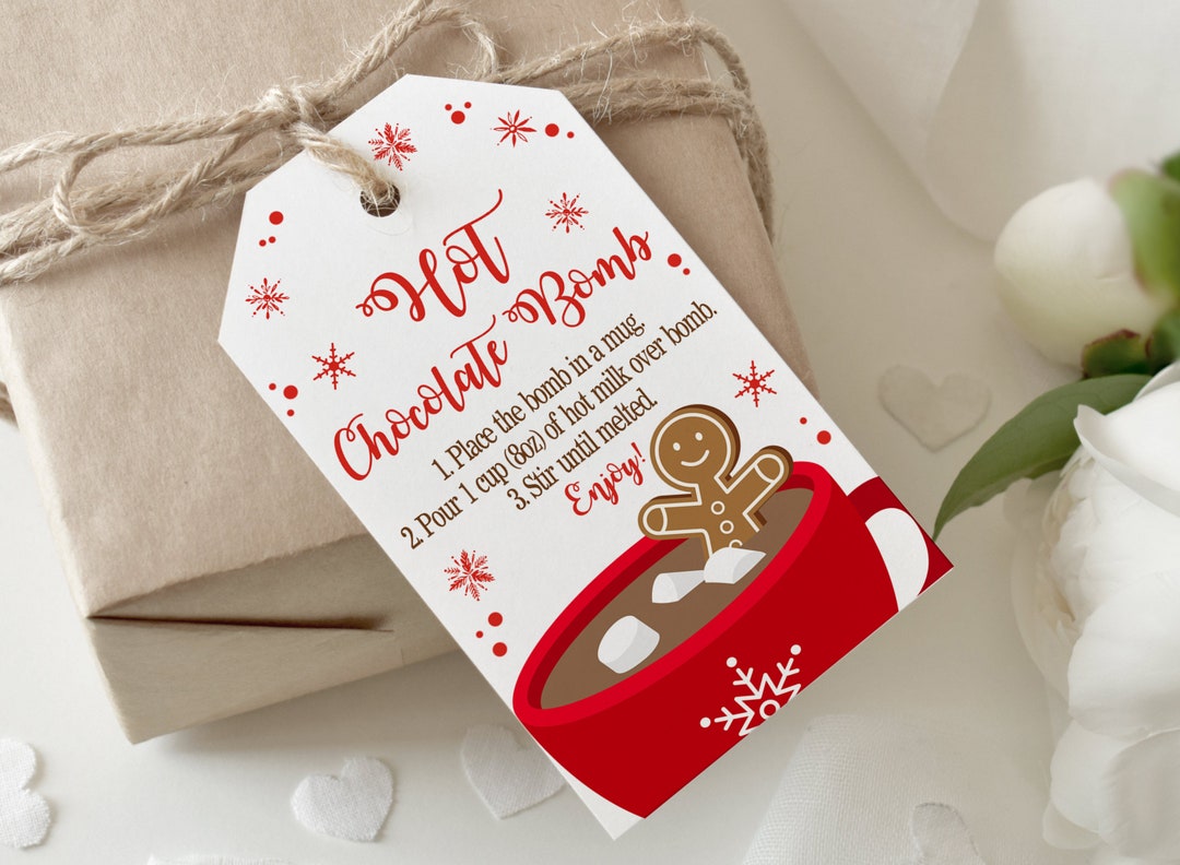Christmas Hot Chocolate Bomb Tags Printable, Hot Cocoa Bomb ...