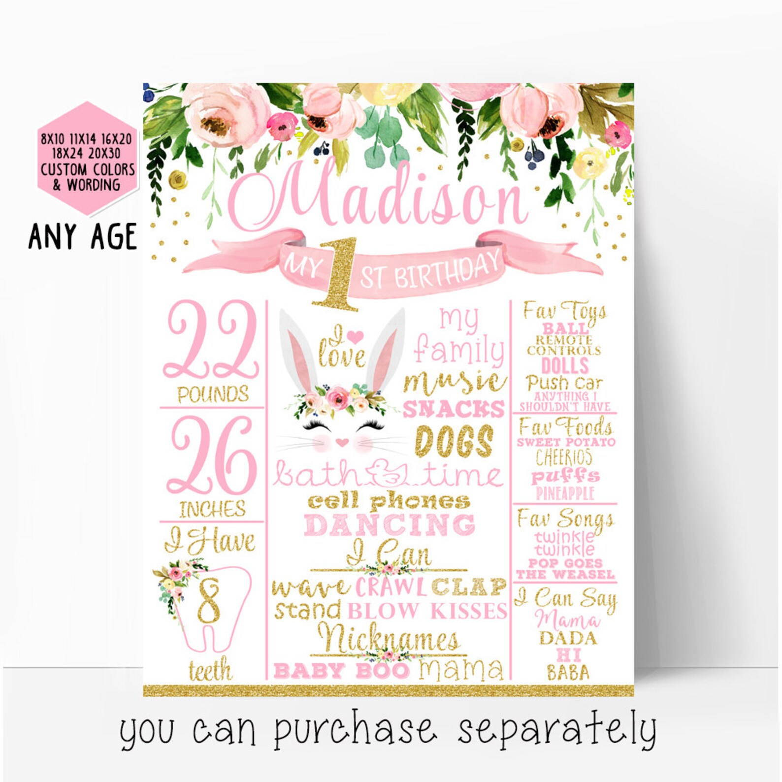 Some Bunny is One Sign Printable First Birthday Sign Bunny - Etsy