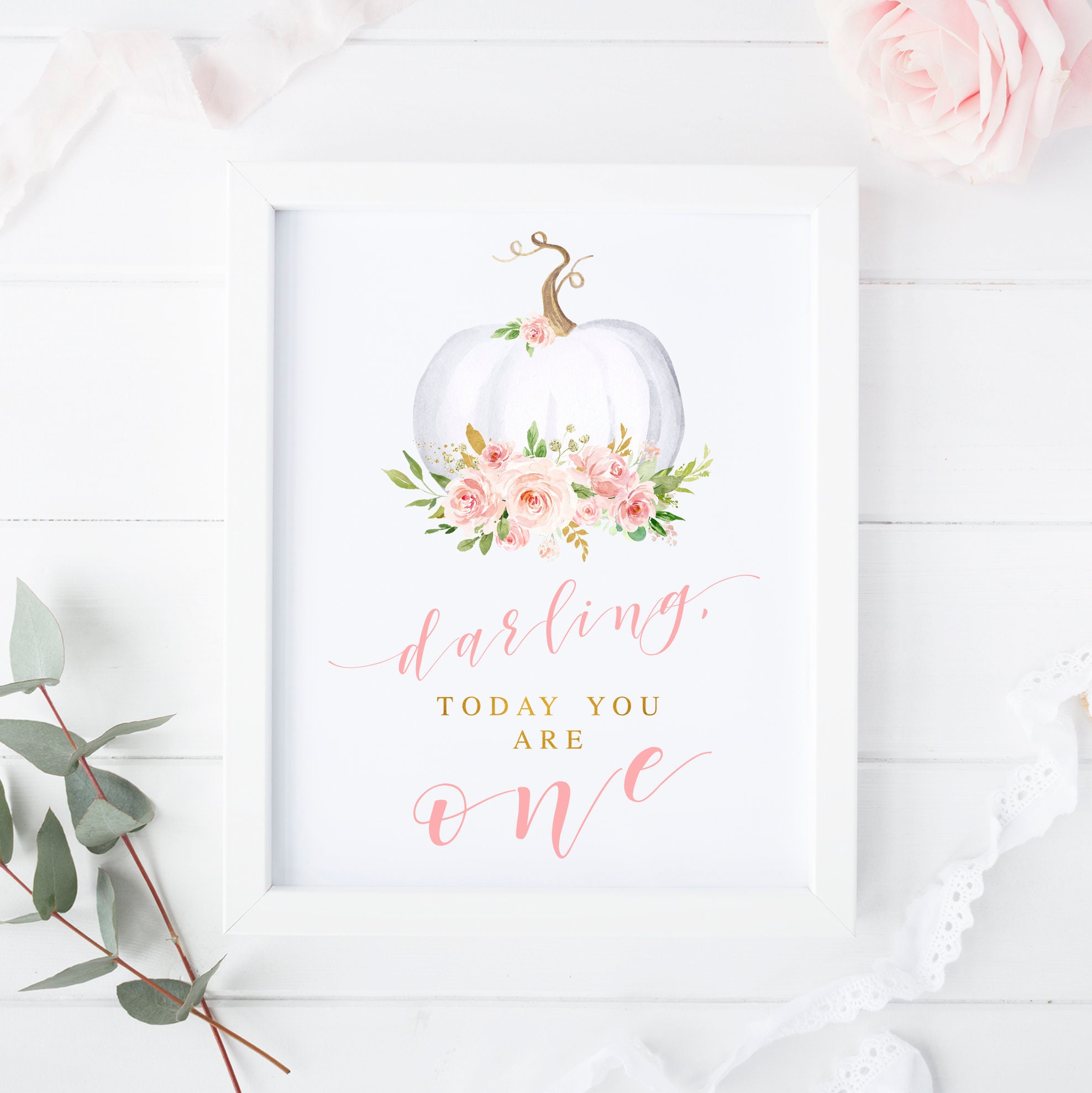 Pumpkin Welcome Sign Printable Pumpkin First Birthday Party - Etsy