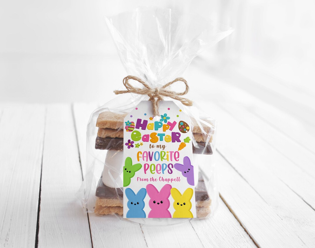 EDITABLE Treats for My Peeps Gift Tag Printable, Easter Tag Digital ...
