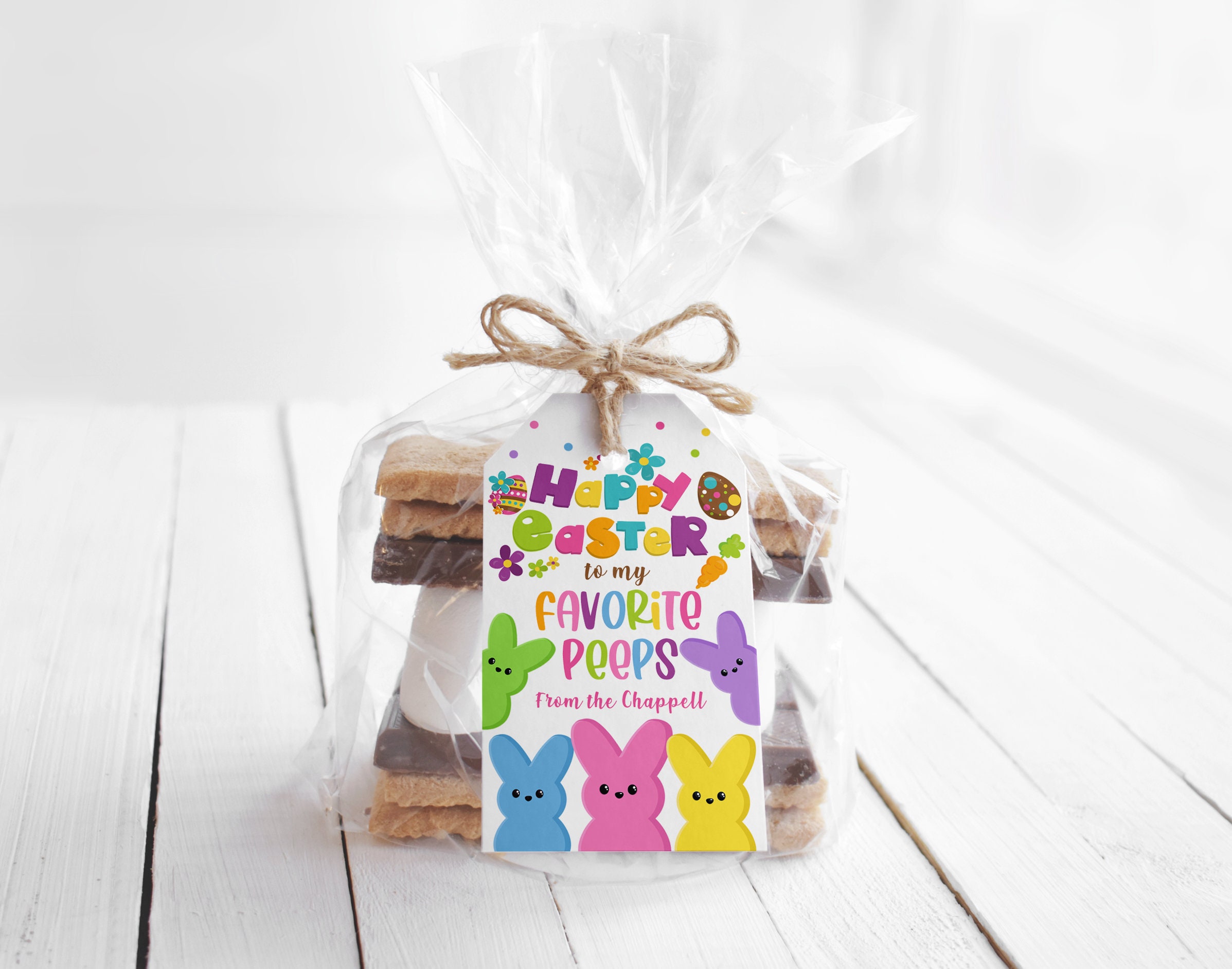 EDITABLE Treats for My Peeps Gift Tag Printable Easter Tag - Etsy