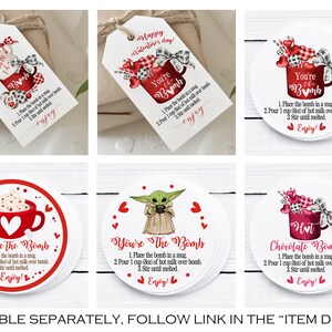 Hot Chocolate Bomb Tags Printable, Hot Cocoa Bomb Tag Instructions ...