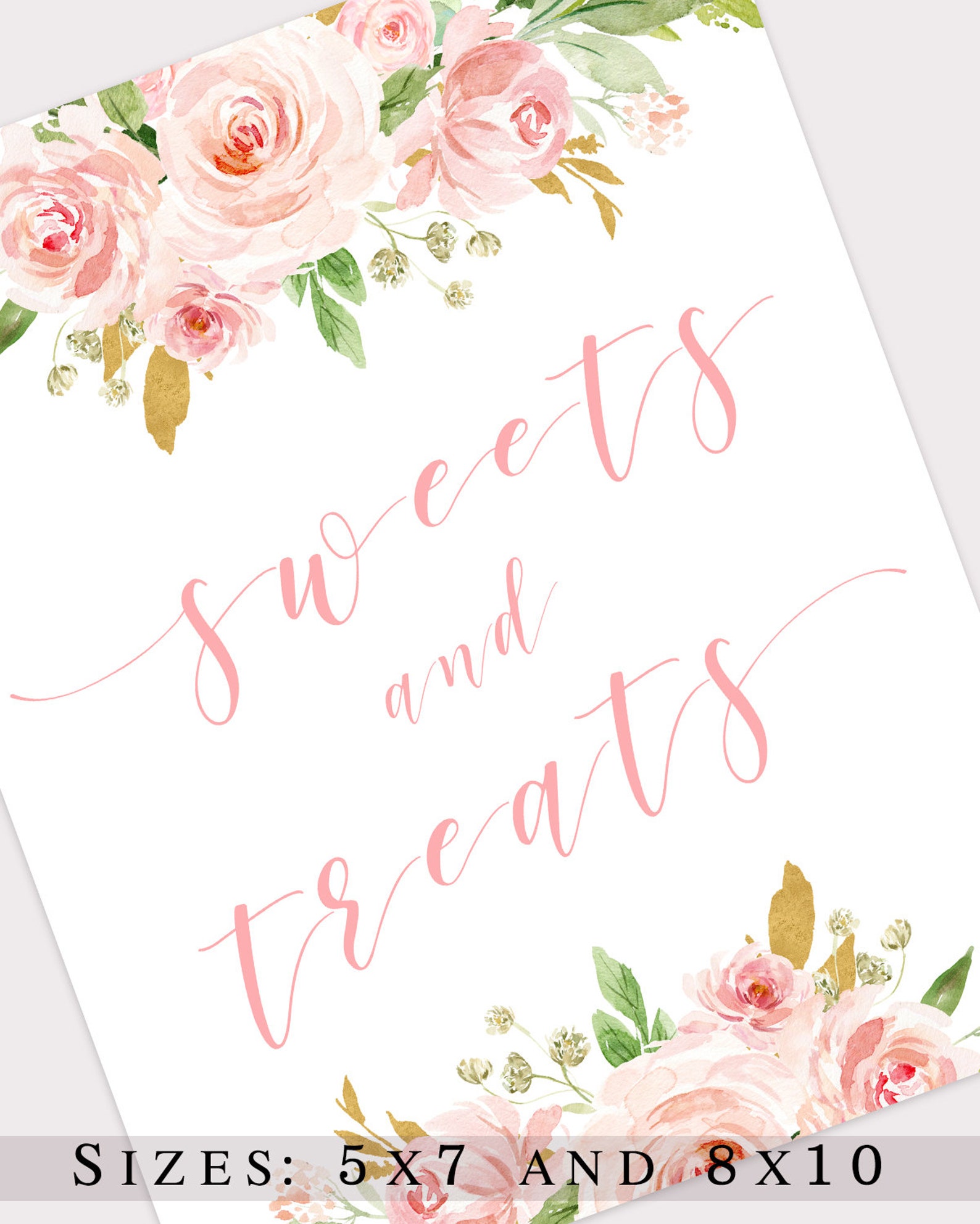 Sweets & Treats Sign Printable Girl Baby Shower candy bar | Etsy