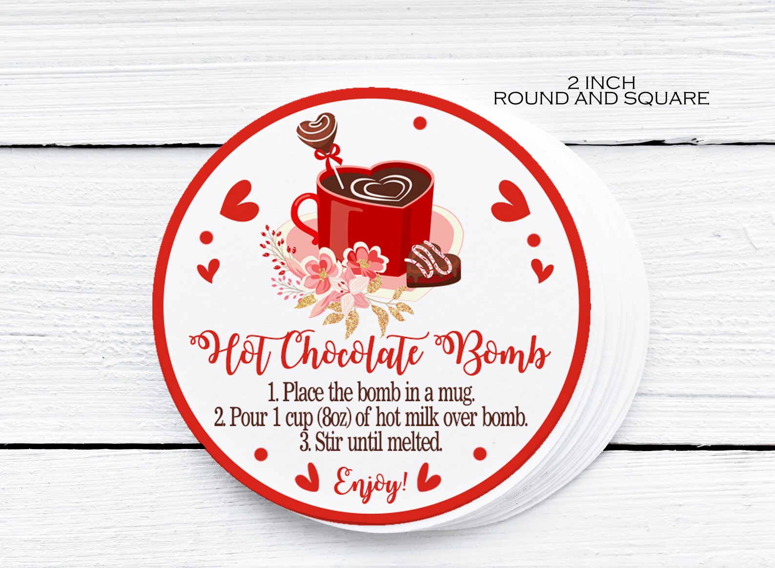 Hot Chocolate Bomb Tags Printable Hot Cocoa Bomb Tag | Etsy