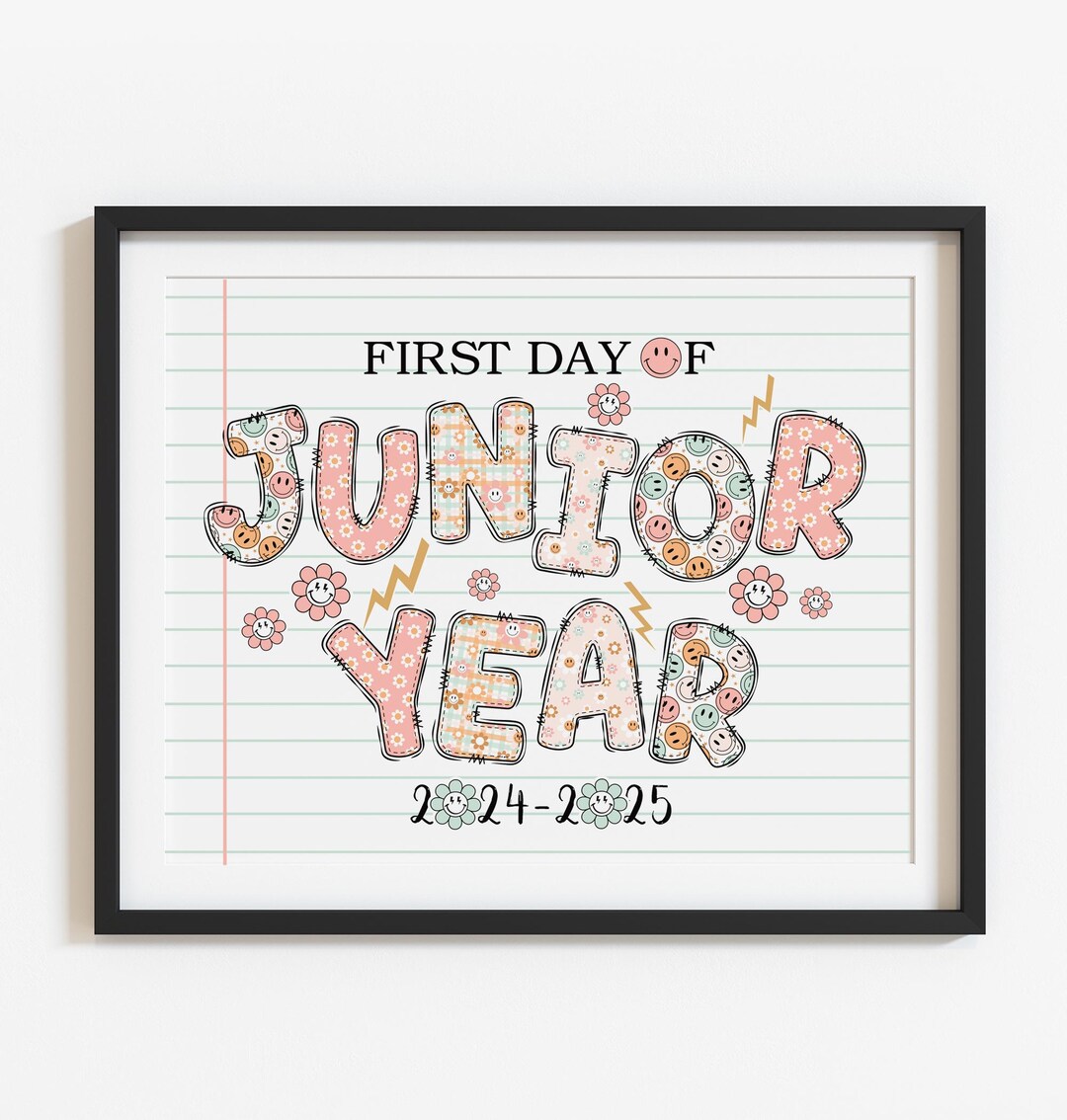 First Day of Junior Year Sign Printable, Girl Back to School Photo Prop ...