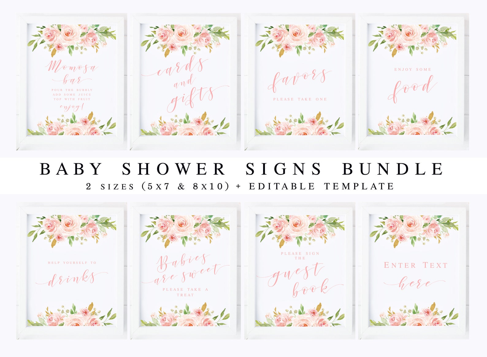 Baby Word Scramble Game Printable, Floral Girl Baby Shower Games, Blush ...