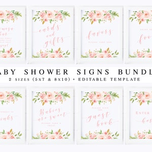 Baby Word Scramble Game Printable, Floral Girl Baby Shower Games, Blush ...