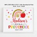 Editable Rainbow First Day of School Printable Sign Girl Back to School ...