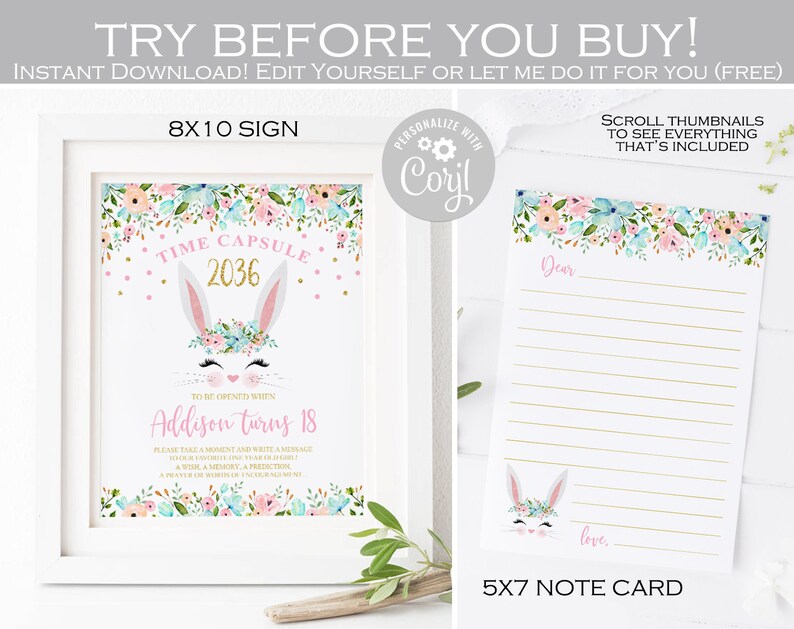Bunny Thank You Tag, Some Bunny is One Party Favor Tags, Girl Baby ...