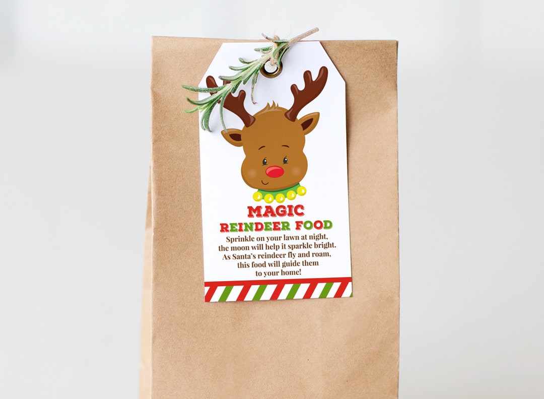 Magic Reindeer Food Tags Printable, Kids Christmas Hang Tag, DIY ...