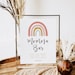 EDITABLE Boho Rainbow Baby Shower Welcome Sign Printable, Earth Tones ...