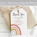 EDITABLE Boho Rainbow Thank You Tag Printable, Baby Shower Favors ...