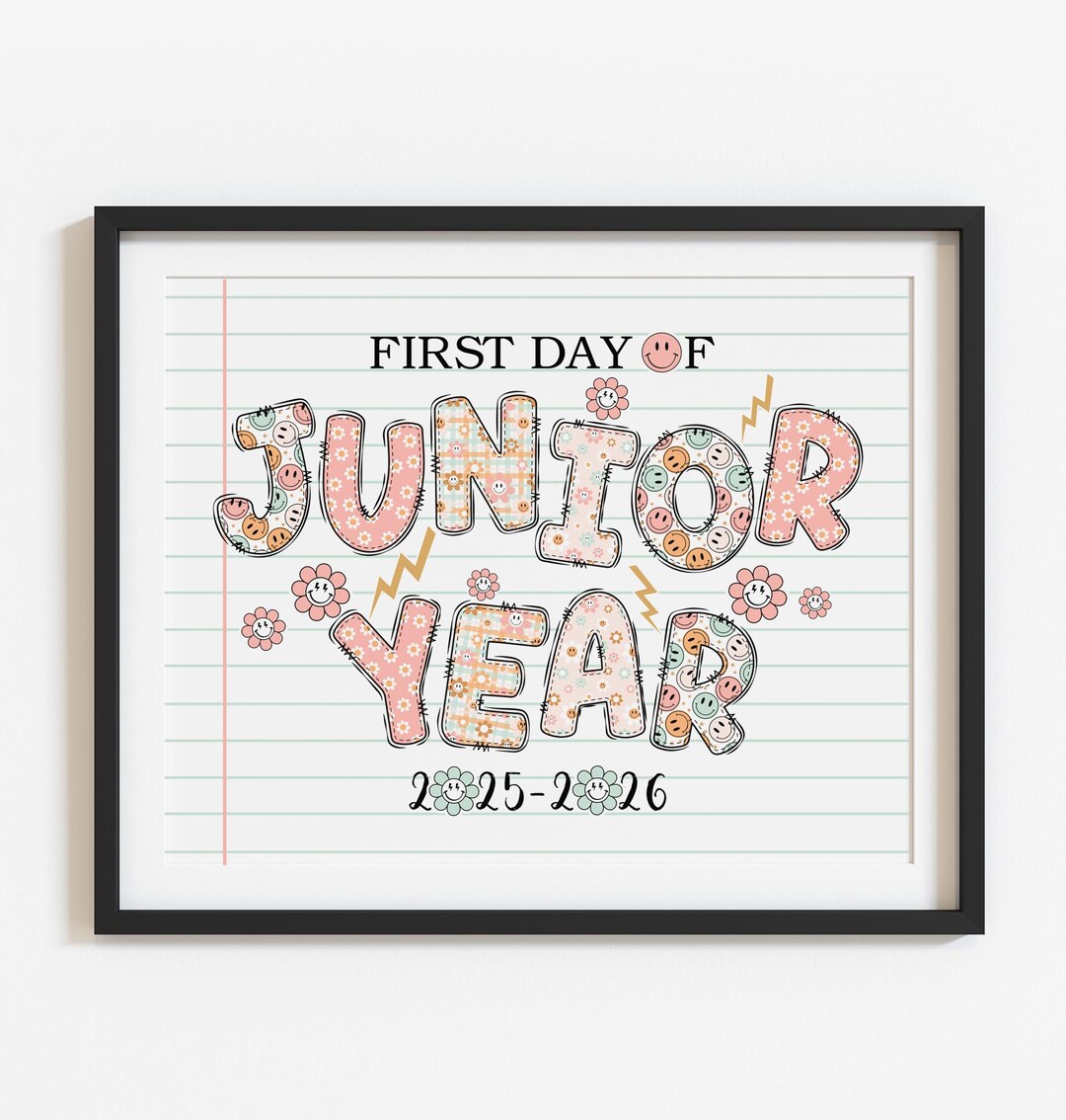 First Day of Junior Year Sign Printable, Girl Back to School Photo Prop ...