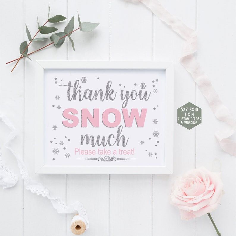 Thank You Snow Much Sign Printable Winter Onederland Decor - Etsy