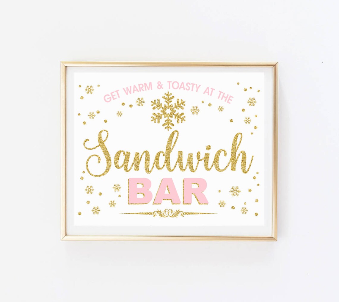 Sandwich Bar Sign Printable Winter Onederland Decorations - Etsy