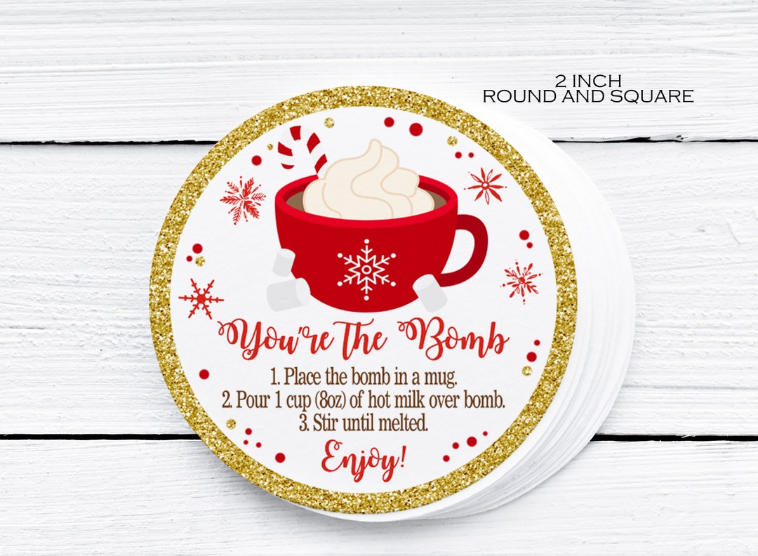 Hot Chocolate Bomb Tags Printable, Hot Cocoa Bomb Instructions, Winter ...