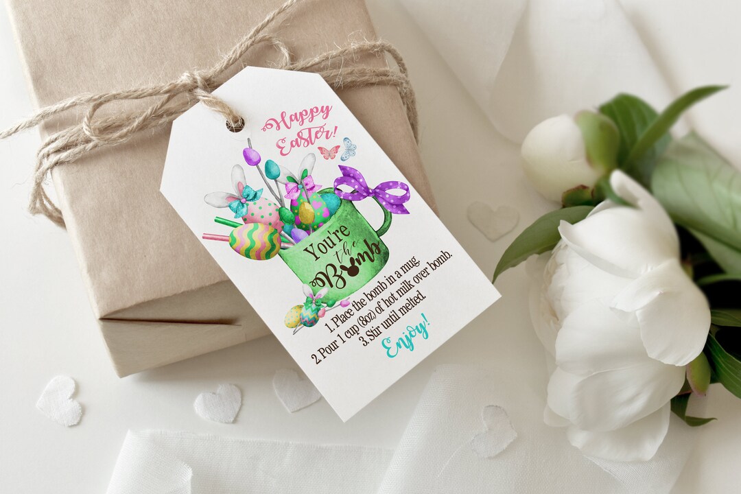 Easter Hot Chocolate Bomb Tags Printable, Hot Cocoa Bomb Instructions ...