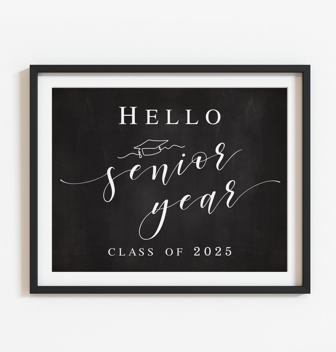Hello Senior Year, First Day of 12th Grade Sign Printable, Back to ...