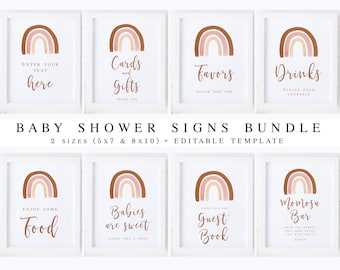 Editable Boho Rainbow Baby Shower Invitation Printable Girl - Etsy