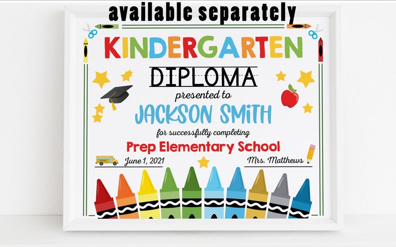 EDITABLE Kindergarten Diploma Printable Personalized Girl | Etsy