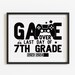 Last Day of 7th Grade Sign Printable, Game Over End of School Year 2023 ...
