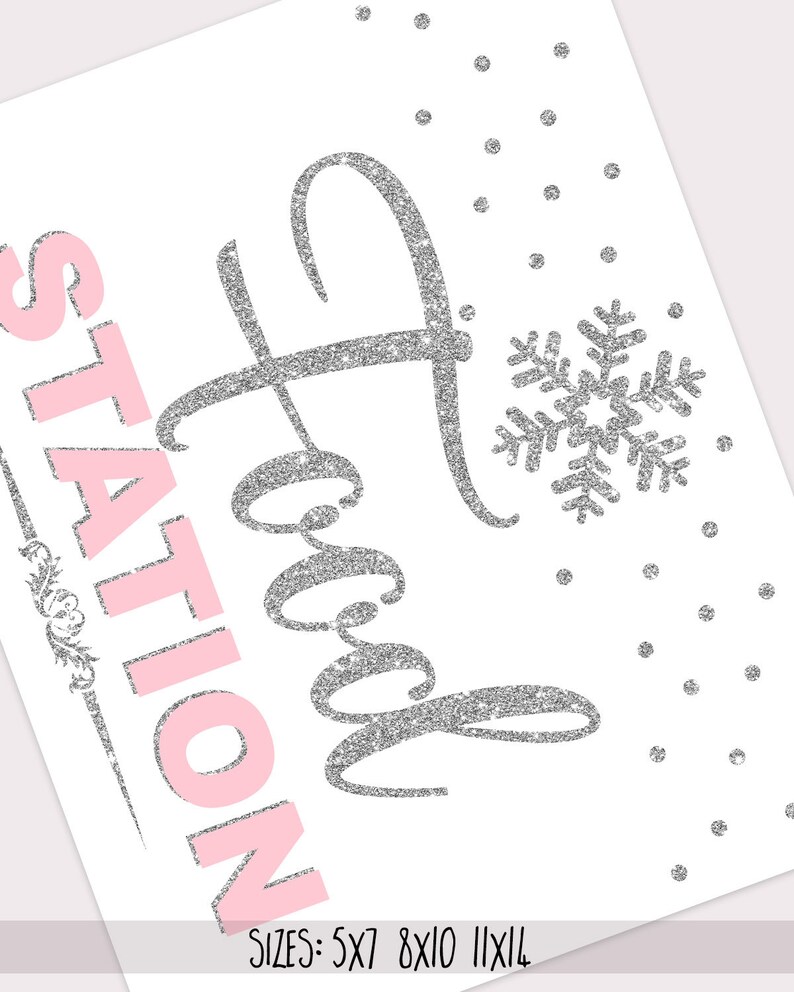 Food Station Sign Printable Winter Onederland Decorations | Etsy