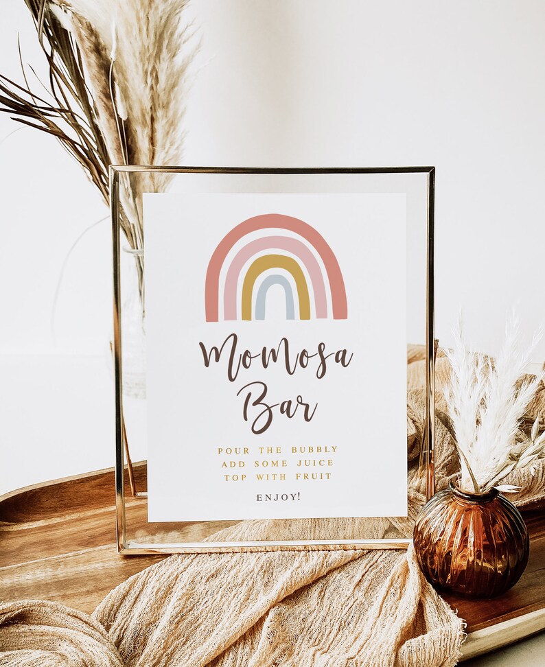 Editable Template Boho Rainbow Banner Printable Girl Baby - Etsy