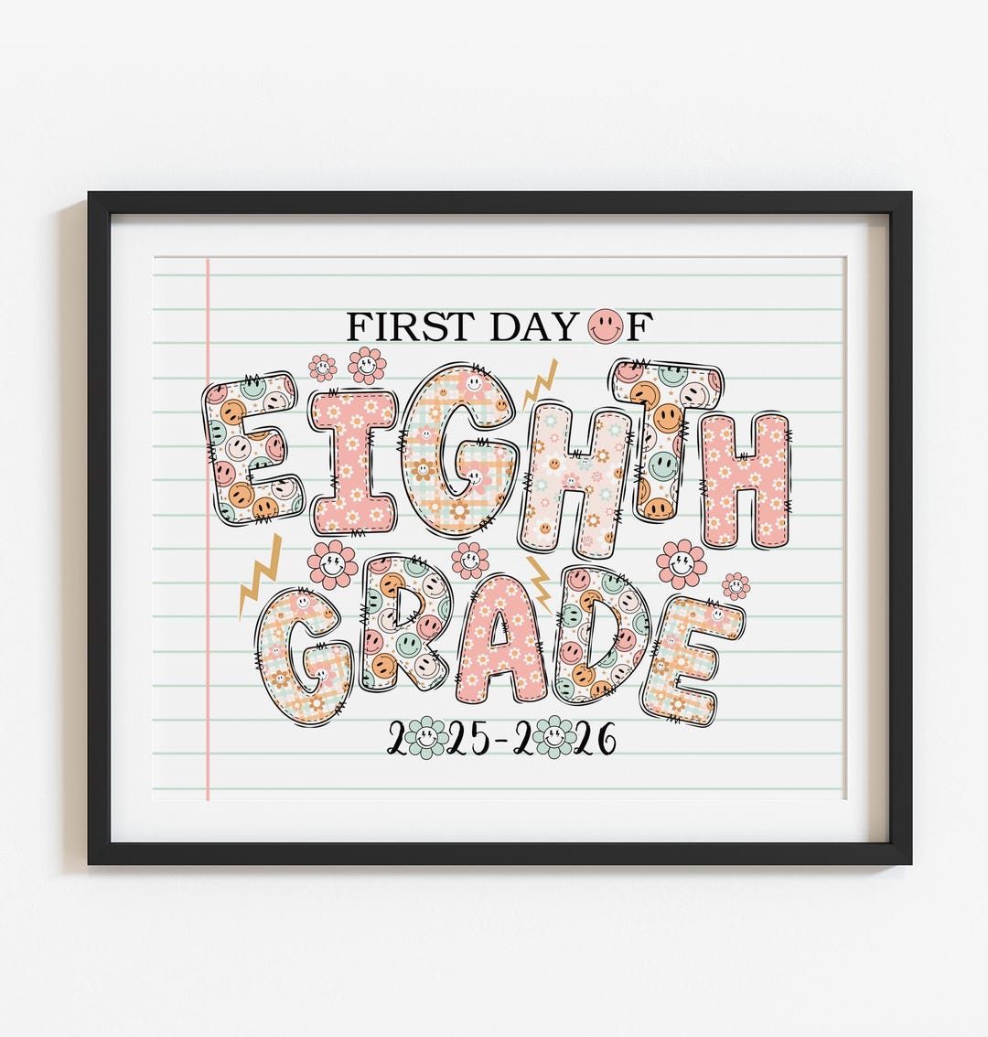 First Day of 8th Grade Sign Printable, Girl Back to School Photo Prop ...
