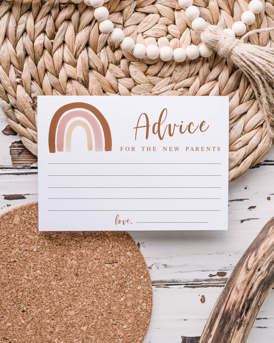 Advice for the New Parents Cards Printable Boho Rainbow Girl - Etsy