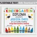 ANY GRADE EDITABLE Kindergarten Diploma Printable - Etsy