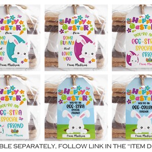 Happy Easter Gift Tag Printable, Easter Basket Party Favors, Watercolor ...