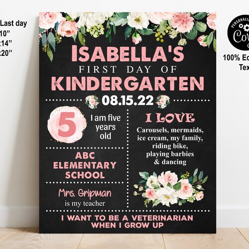 Editable Back to School Sign Printable First Day of School - Etsy