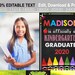 Editable Kindergarten Graduation Sign With Photo, Girl Last Day of ...