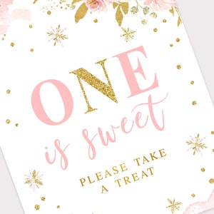 One is Sweet Please Take a Treat Table Sign Printable, Winter ...